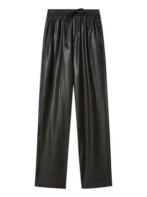 MARANT ETOILE Faux Leather Trousers - Black