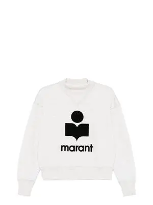 MARANT ETOILE Moby Logo Cotton Sweatshirt - Beige