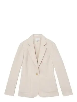 REISS Soren Single-breasted Wool Blazer - Cream