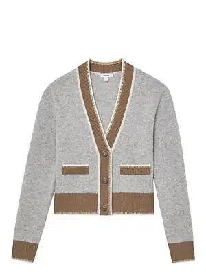 REISS Wool And Cashmere-blend Cardigan - Grey Neutral