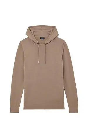 REISS Wool Hoody - Camel Brown