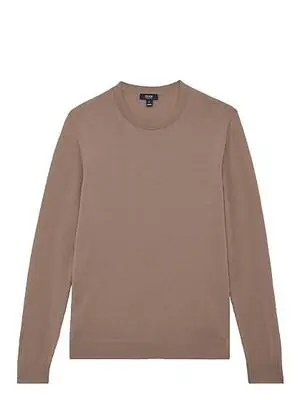 REISS Crewneck Wool Jumper - Camel Brown