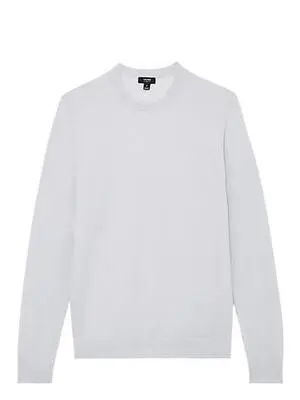 REISS Wessex Crewneck Wool Jumper - Frost Blue