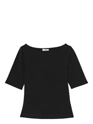 REISS Stretch-cotton Top - Black