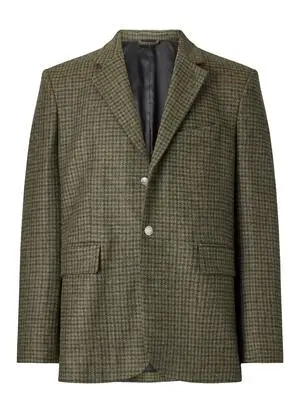 BODE Morris Houndstooth Wool Blazer - Green