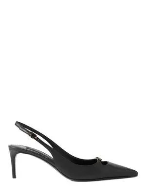 Dolce & Gabbana Embellished Leather Slingback Pumps - Black