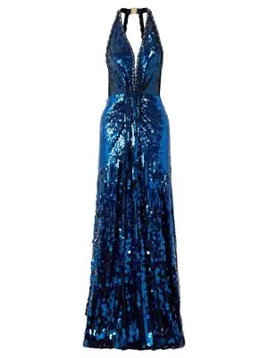 Jenny Packham Lisette Embellished Tulle Gown - Blue