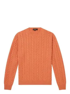 Loro Piana Cedar Cable-knit Cashmere Sweater - Orange