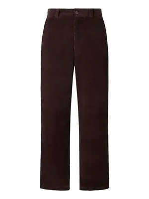 THE ELDER STATESMAN Straight-leg Cotton-corduroy Trousers - Brown