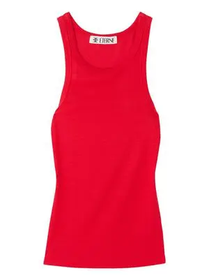 Eterne Ribbed Stretch-jersey Tank - Red
