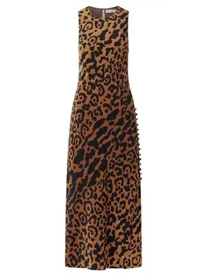 Alix Of Bohemia Adelaide Leopard-print Midi Dress - Brown