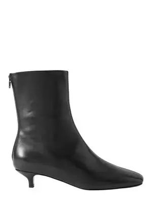 TOTEME Day Leather Ankle Boots - Black