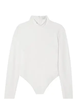 Stella McCartney Crepe De Chine Turtleneck Bodysuit - White