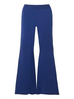 Stella McCartney Cropped Stretch-knit Flared Pants - Blue