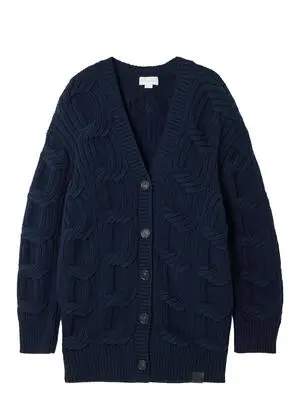 Stella McCartney Cable-knit Wool Cardigan - Blue