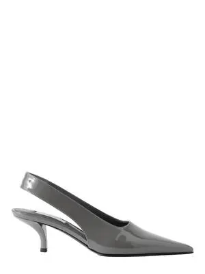 TOTEME Patent-leather Slingback Pumps - Gray