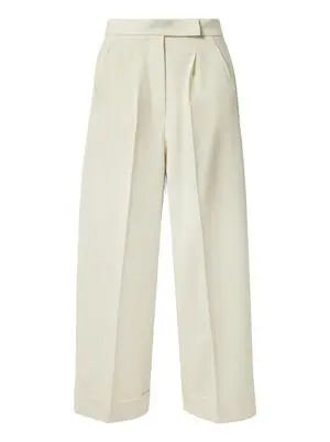 Max Mara Pleated Wool-blend Wide-leg Trousers - Ivory