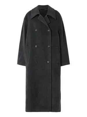TOTEME Shield Oversized Wool-Blend Coat Charcoal