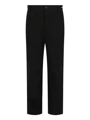 FERRAGAMO Flared Cotton Chino Trousers - Black
