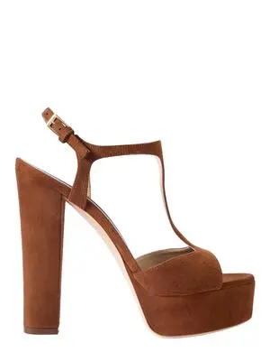 TOM FORD Suede Platform Sandals - Brown