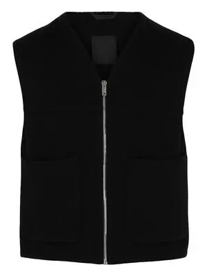 Givenchy Wool-cashmere Blend Zip-up Vest - Black