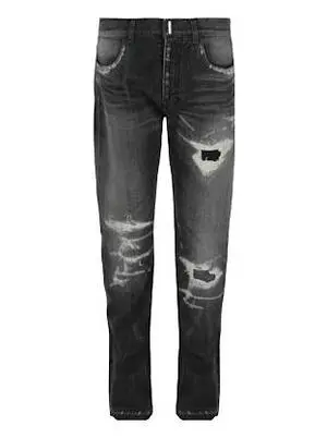Givenchy Distressed Straight-leg Jeans - Black