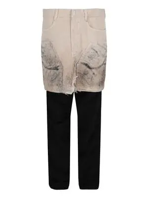 Givenchy Layered Tracksuit Pants With Carpenter Jeans - Black Beige