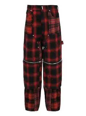 Givenchy Convertible Plaid Carpenter Pants - Black Red