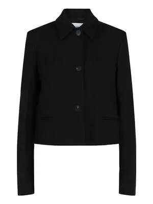 FERRAGAMO Single-breasted Cropped Blazer - Black