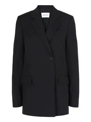 FERRAGAMO Single-breasted Wool Blazer - Blue