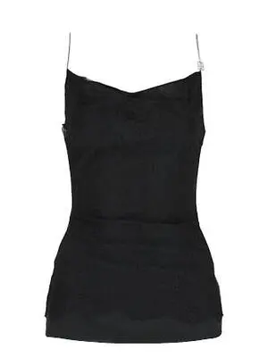 Givenchy Lace Cami Top With 4g Chain Straps - Black
