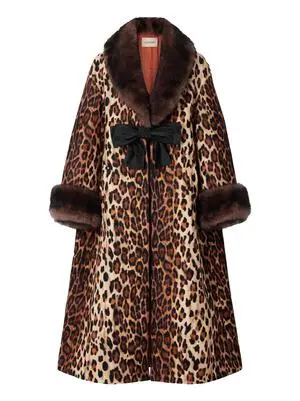 Valentino Garavani Bow-embellished Leopard-print Wool Coat - Animal Print