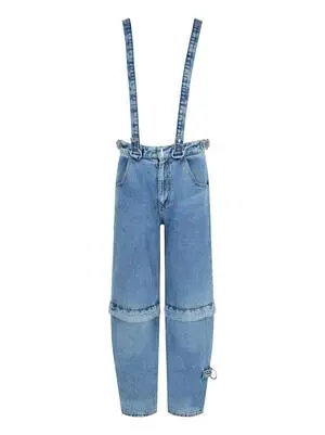 Givenchy Two-in-one Detachable Denim Pants With Suspenders - Medium Blue