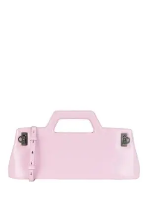 FERRAGAMO Mini Wanda Leather Top Handle Bag - Light Pink