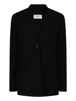FERRAGAMO Single-breasted Wool Blazer - Black
