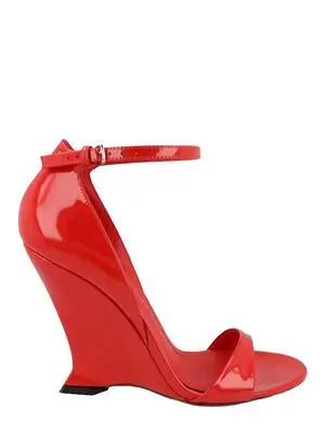 SALVATORE FERRAGAMO Vidette Patent Leather Wedge Sandals