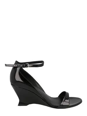 SALVATORE FERRAGAMO Vidette Patent Leather Wedge Sandals