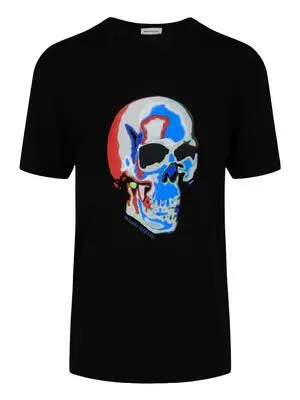 Alexander McQueen Solarized Skull Graphic T-shirt - Black