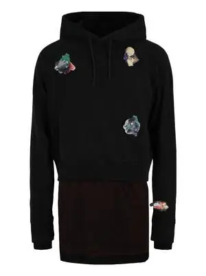 Givenchy Cotton Overlapped Hoodie With Decals - Multicolor