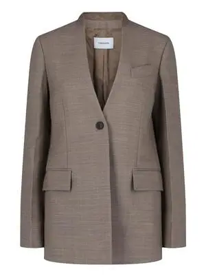 FERRAGAMO Single-breasted Wool Blazer - Beige