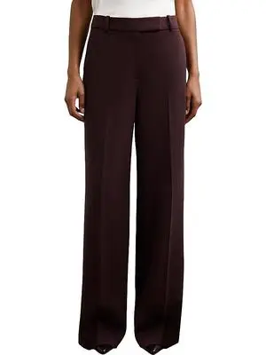 REISS Gabi Wide Leg Trousers - Berry