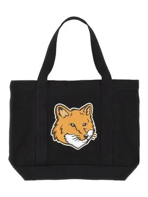 Maison Kitsuné Logo Tote Bag - Black