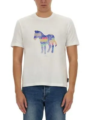 Paul Smith Zebra Print T Shirt - White