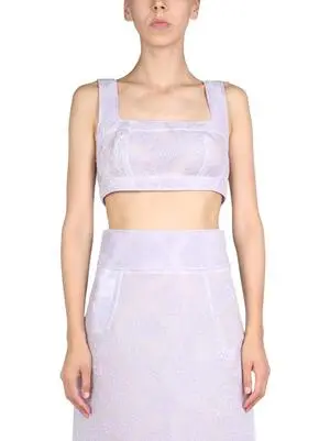 JIL SANDER Embroidered Top - Lilac