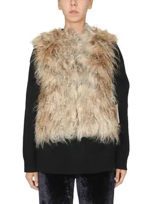 Lanificio Becagli Mohair Fur Vest - Beige