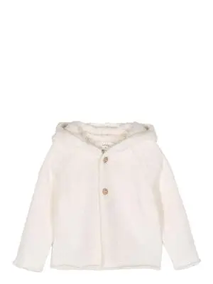TEDDY & MINOU Tricot Hooded Sweater - White