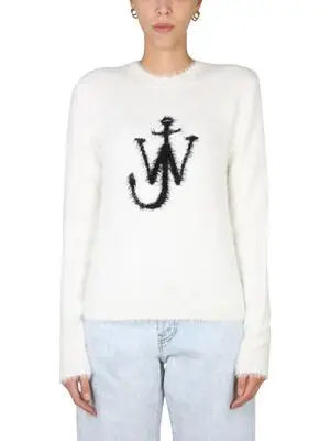 JW Anderson Logo Intarsia Knit Top - White