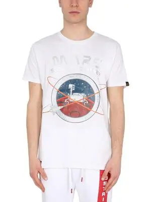 Alpha Industries Mission To Mars' T Shirt - White