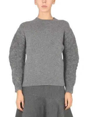 JIL SANDER Wool Jersey Top - Grey