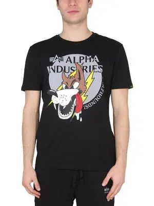Alpha Industries Wolfhounds T Shirt - Black